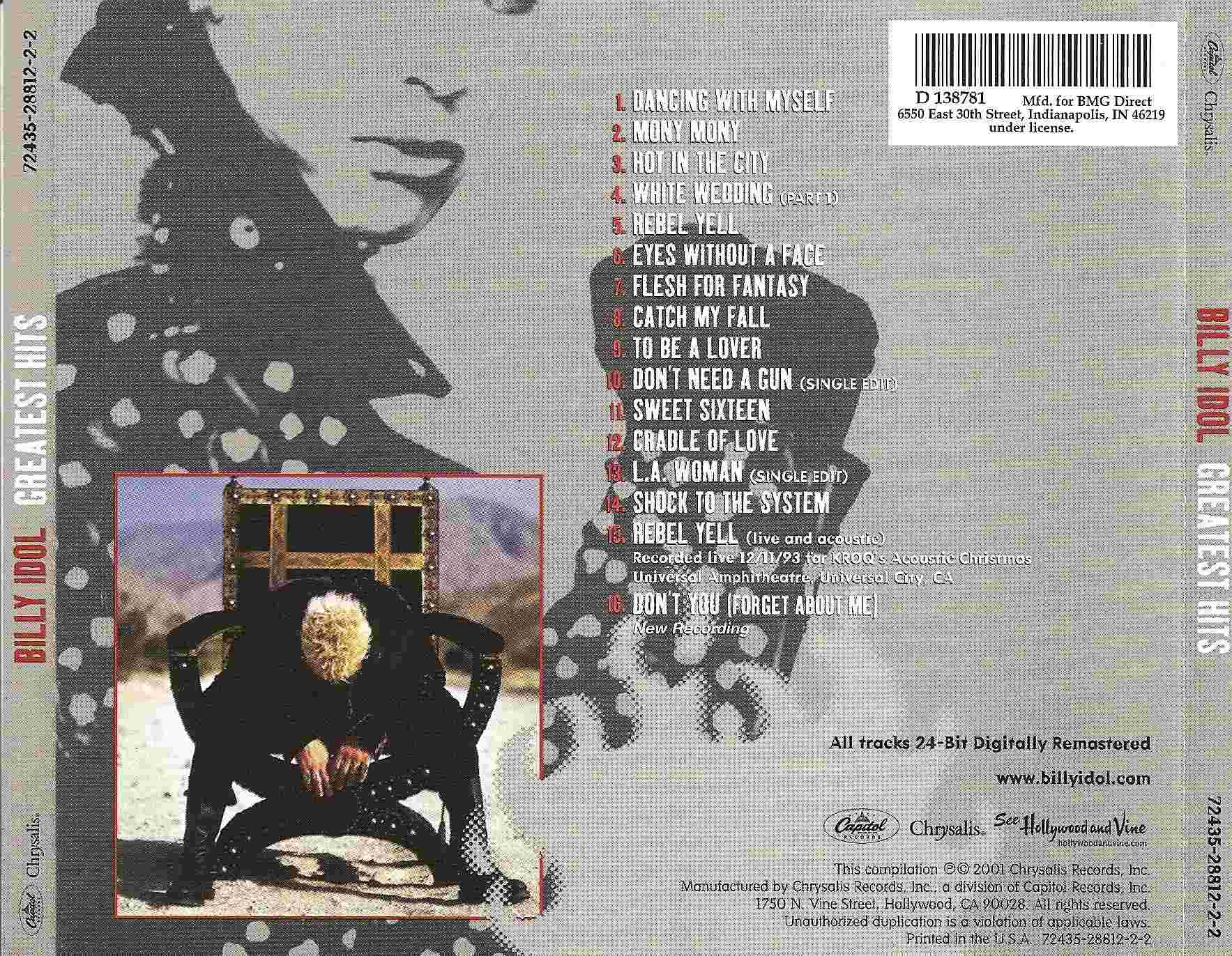 Billy Idol Greatest Hits : Back | CD Covers | Cover Century | Over 1. ...